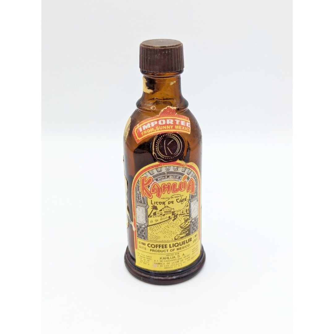 Vintage Kahlua Coffee Liqueur Small EMPTY Glass Bottle Imported From ...