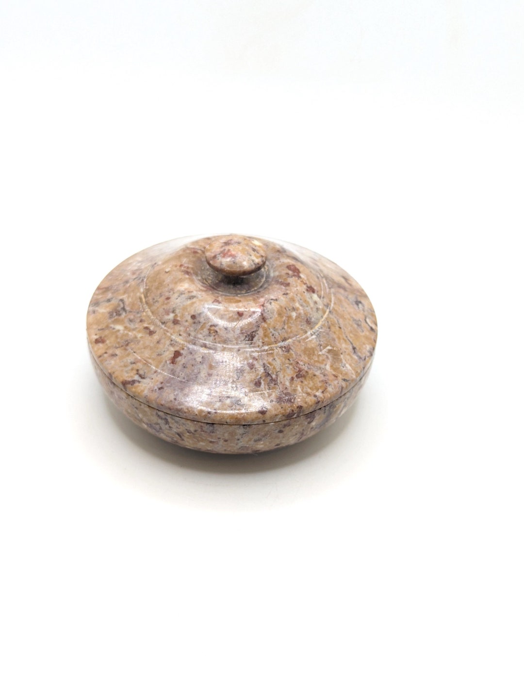 Vintage Soapstone Stone Trinket Ring Box Lid Lidded Carved Heavy ...