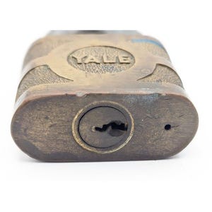 Antique Eaton Yale Brass Padlock Made in USA Super Pin Tumbler With Key ...