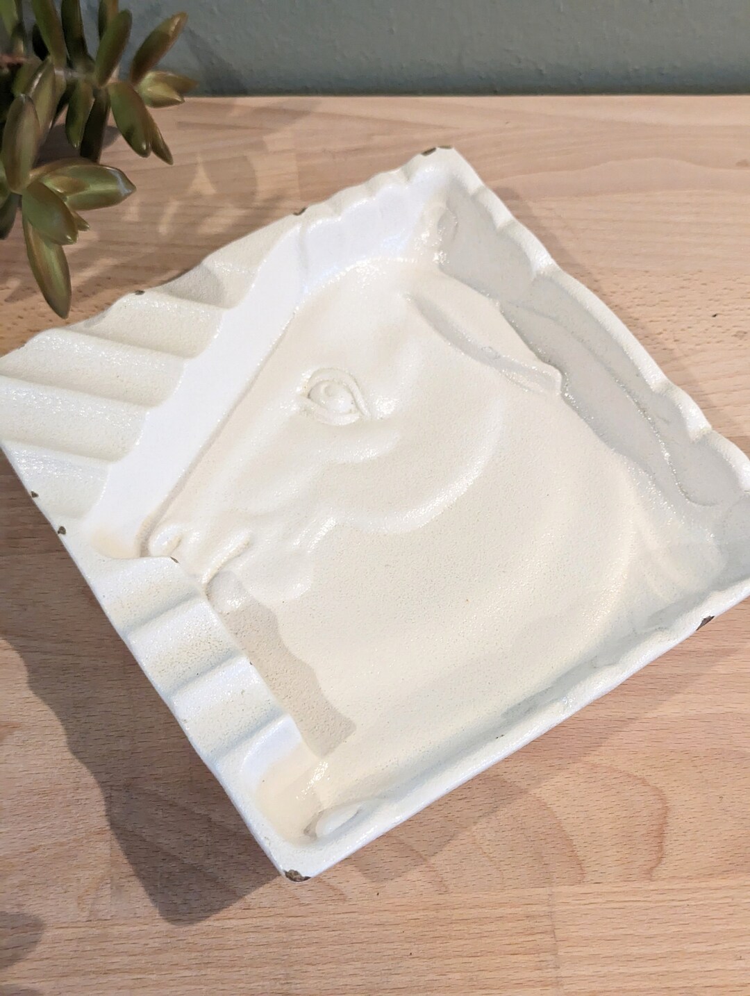 Large Vintage Haeger White Horse Stag Ashtray Ash Tray Signed Rare ...