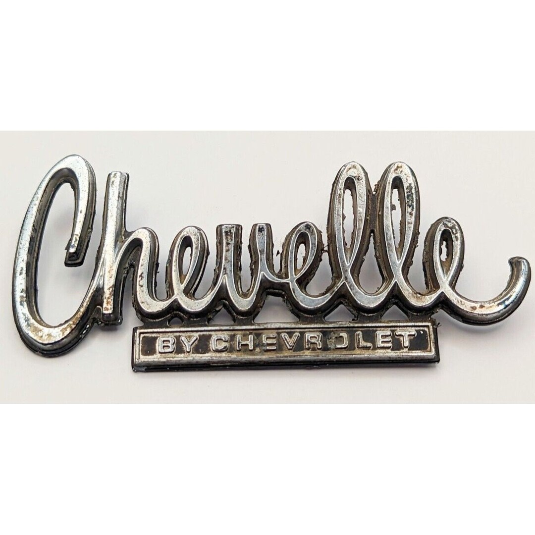 Vintage 1960's Chevrolet Chevelle Side Body Emblem Badge 2 Pins Silver ...