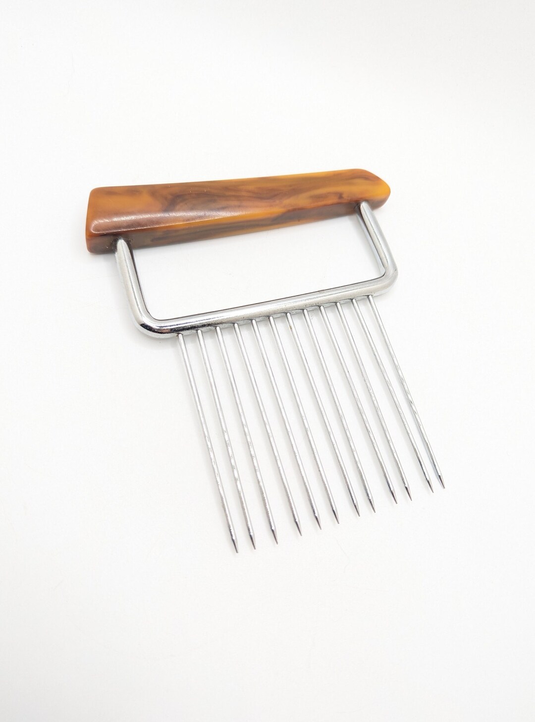 Vintage Bakelite Slicer Meat Onion Onions Guide Brown Marbled Handle ...