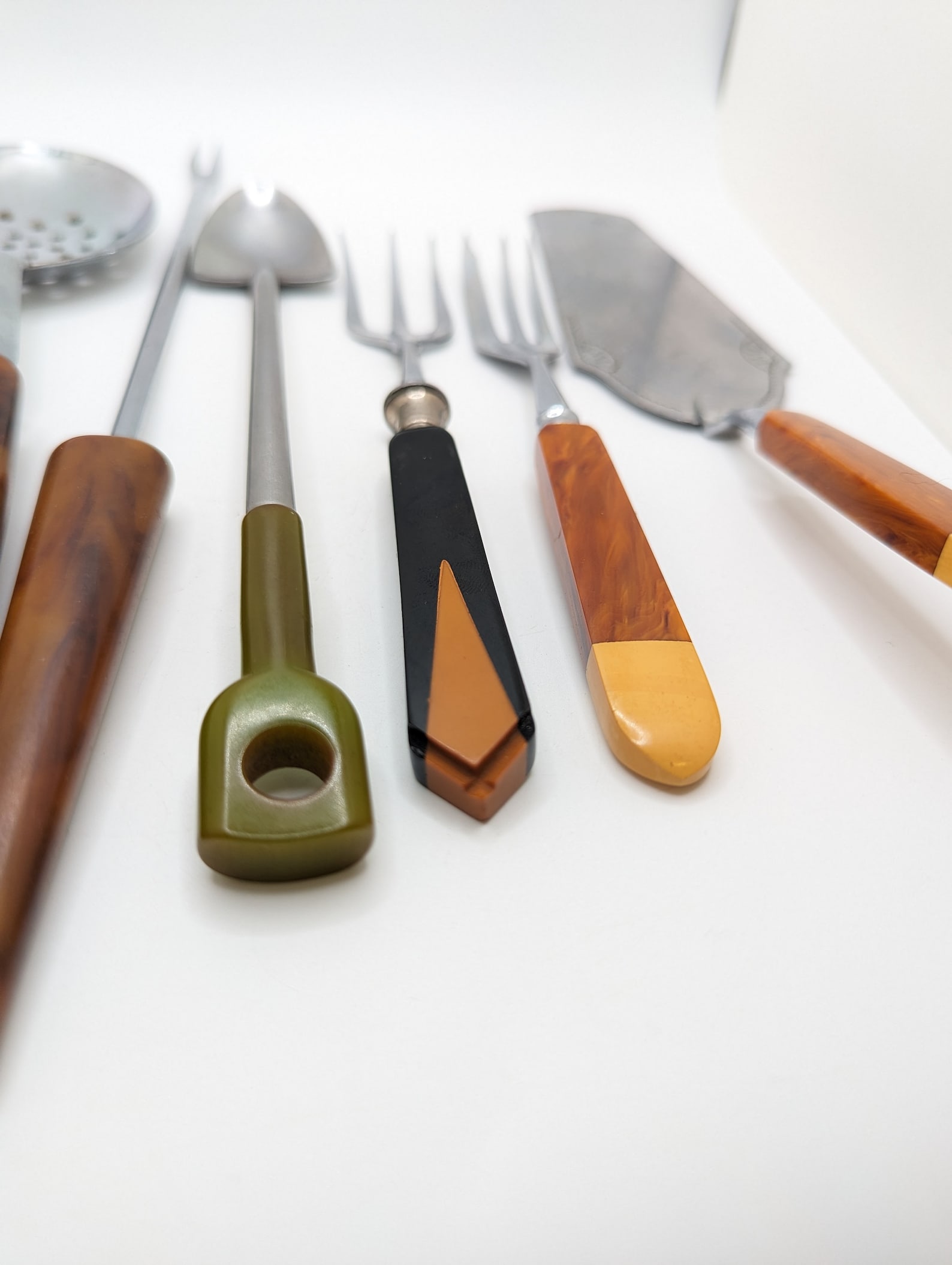 Large Lot of Bakelite Art Deco Kitchen Utensils Jar Opener Forks Fondue ...