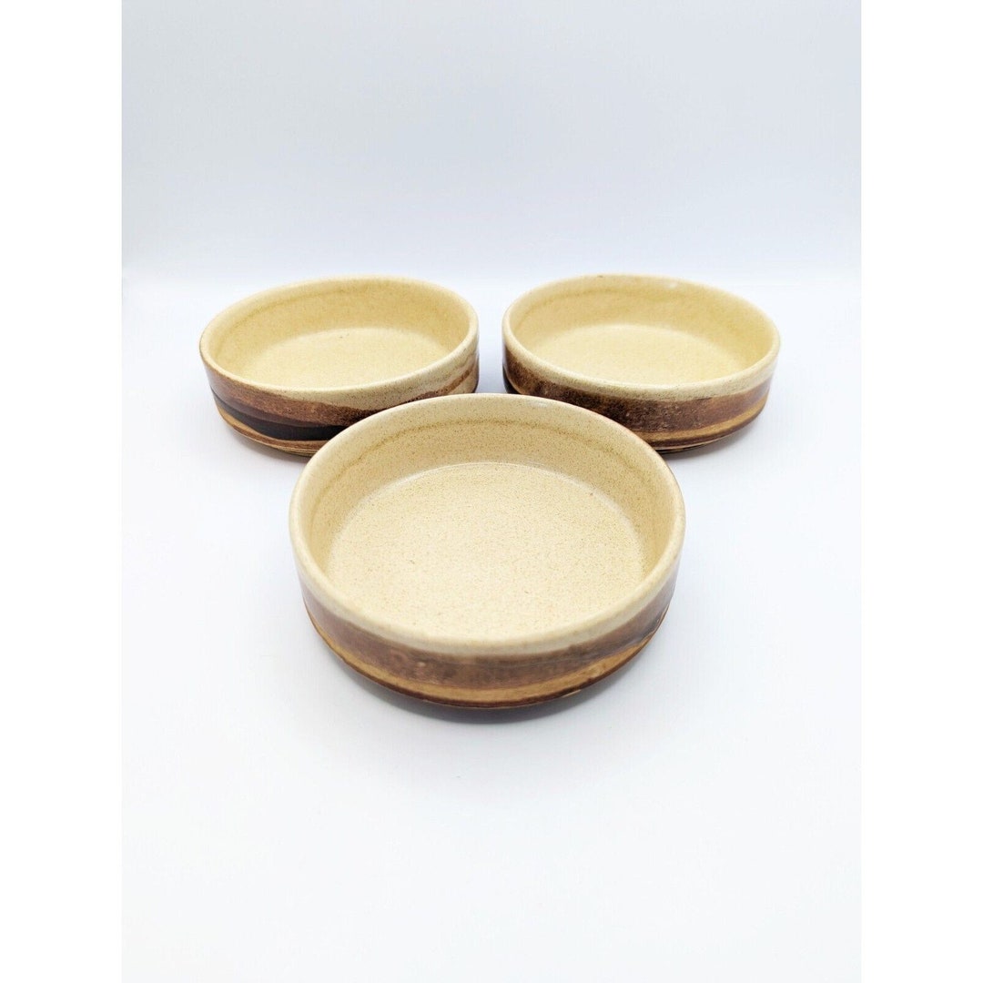 Vintage Rare Handmade Ceramic Low Bowl Set of 3 Signed Mati Studio ...