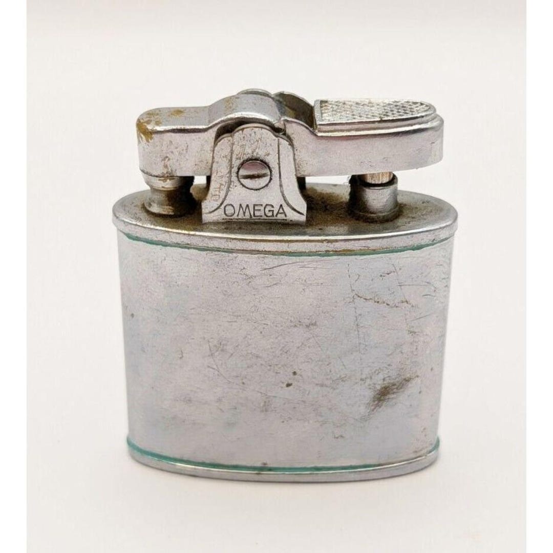 Vintage Omega Mfg Co Super Lighter Made in Japan Silver Tone Smoking ...