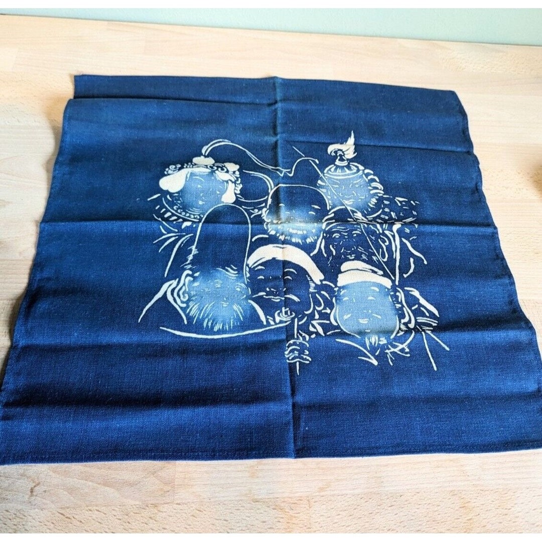 Vintage Handmade Indigo Japanese Monk Smoking Dye Tapestry Cotton ...