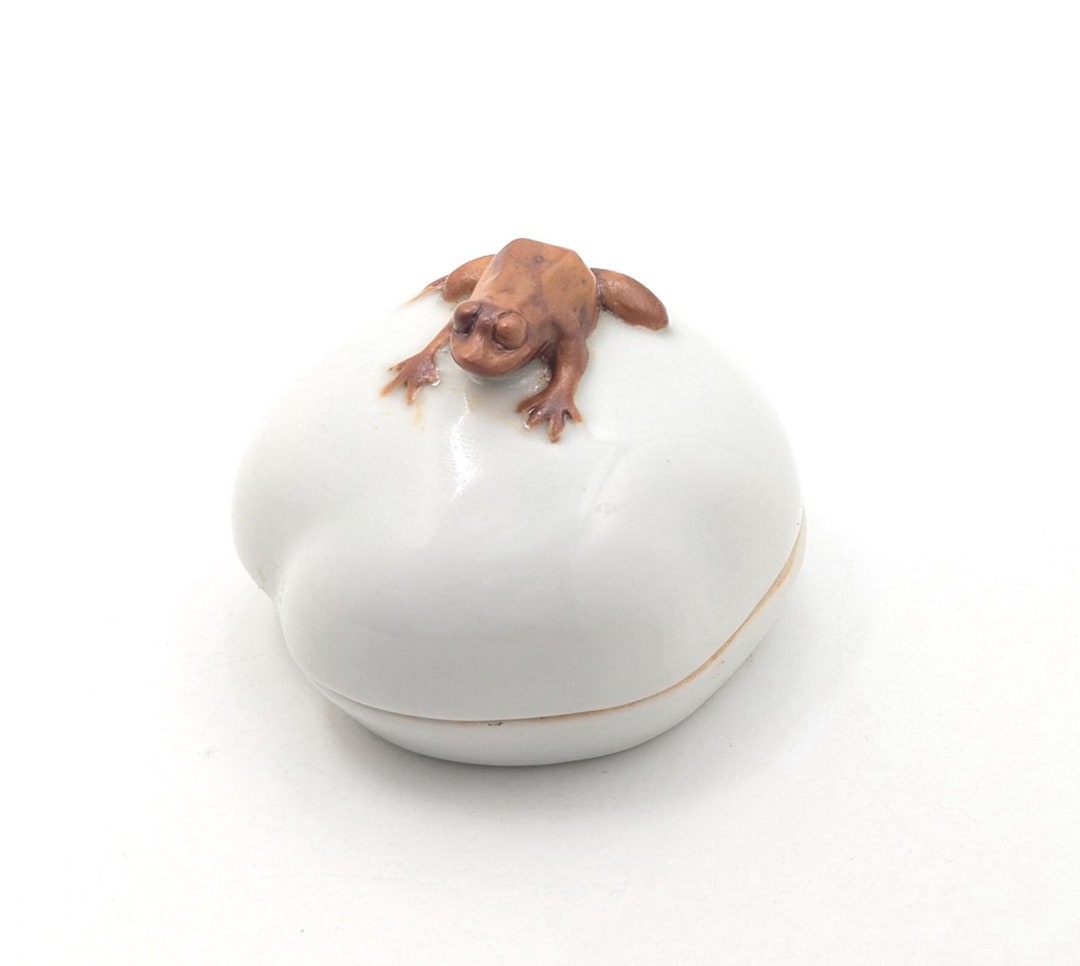 Vintage Neiman Marcus Frog Trinket Ring Box Poreclain Japan Japanese ...