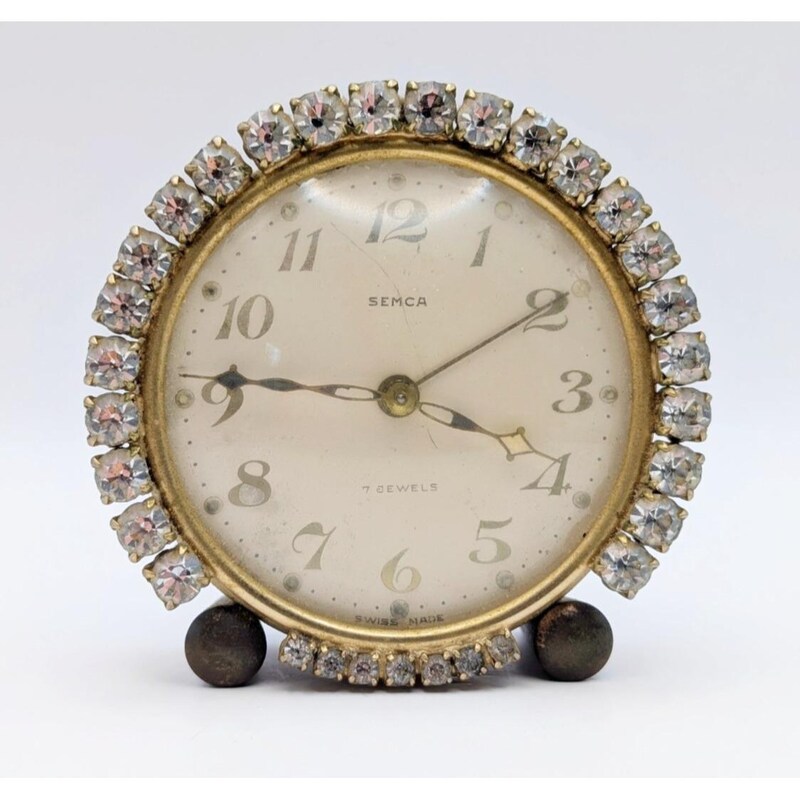 Rhinestone Clock - Etsy