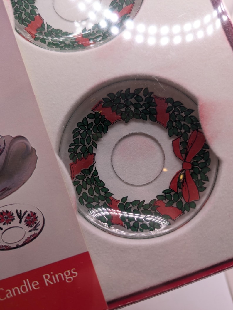 Vintage Christmas Bobeches Formglas Swedish Crystal Candle Rings Ring ...
