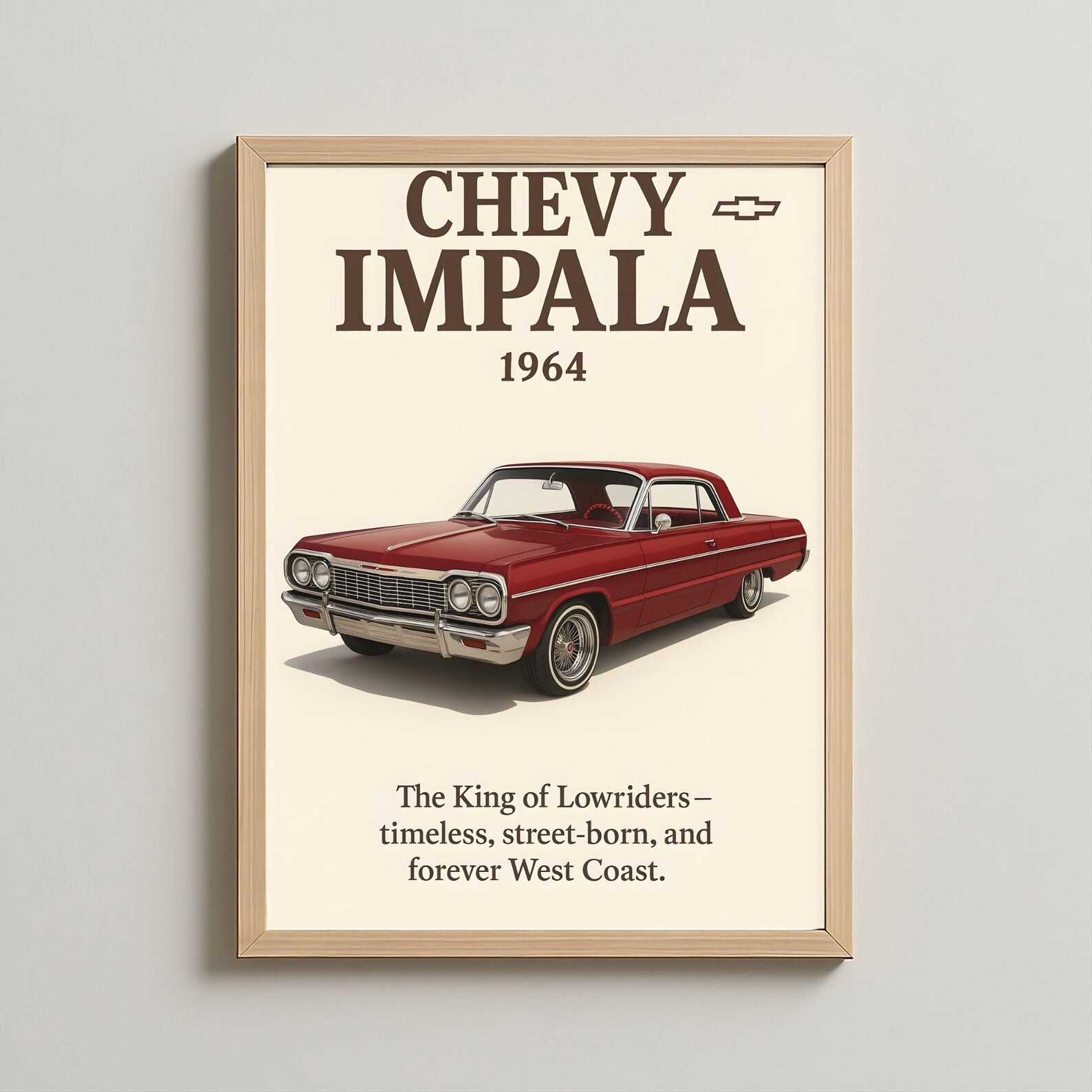 Chevy Impala Poster | Chicano Art | DIY Gift for Boyfriend | Masculine ...