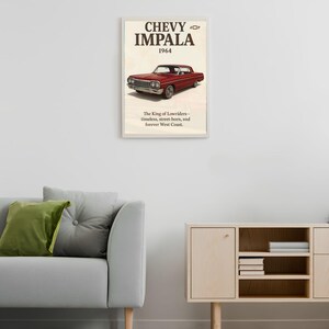 Chevy Impala Poster | Chicano Art | DIY Gift for Boyfriend | Masculine ...