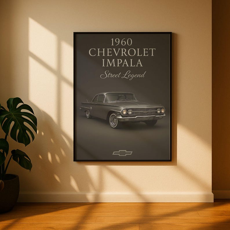1960 Chevy Impala Lowrider Poster: Retro Car Art (digital Download) - Etsy