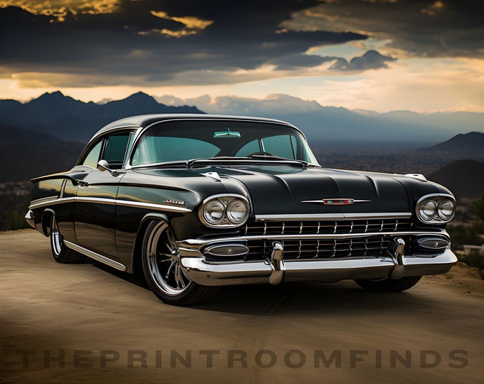 1958 Chevy Bel Air SVG and PNG Files, Office Art, Wall Art, Muscle Car ...