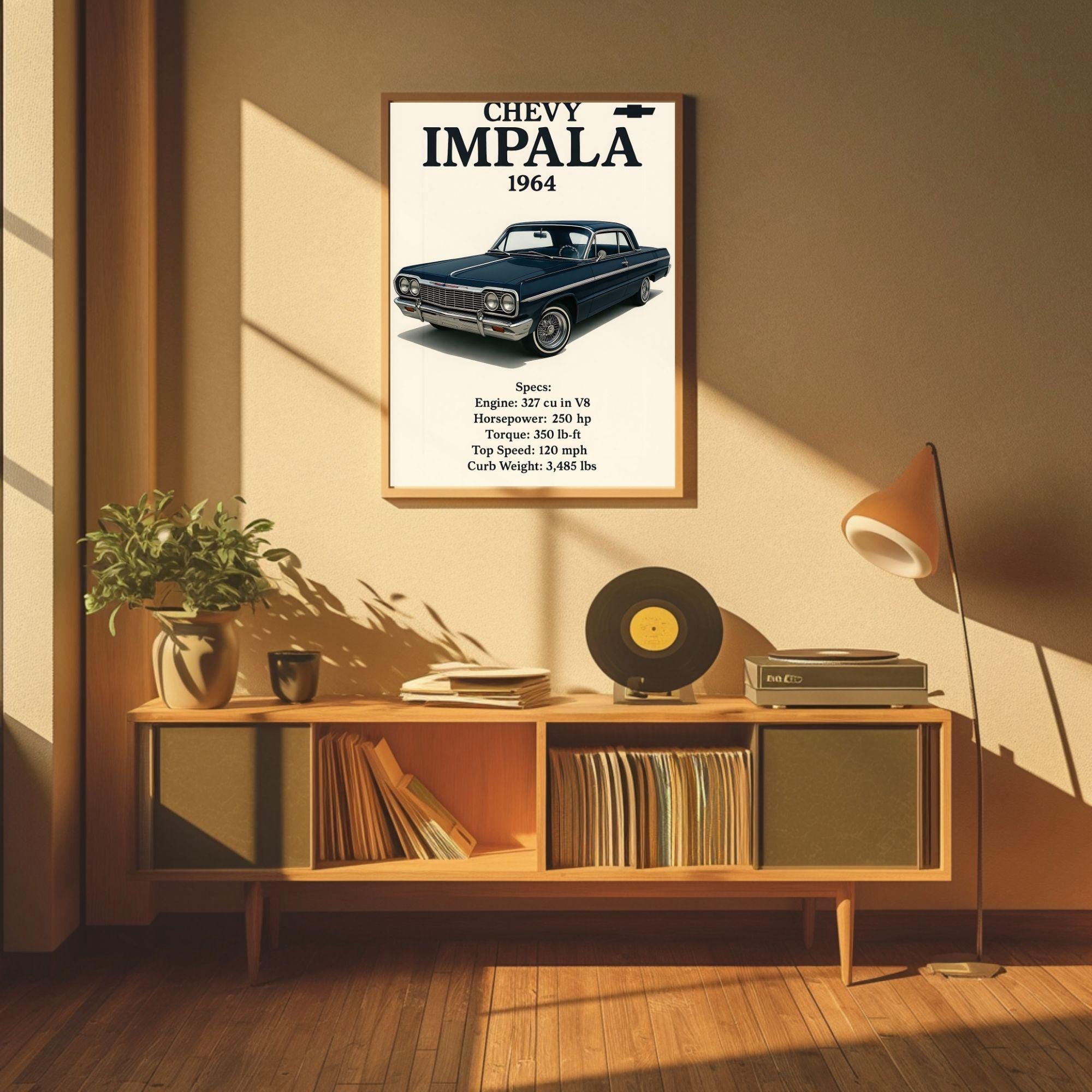 Chevy Impala Poster | Car Guy Gift for Father’s Day | Chicano Art ...