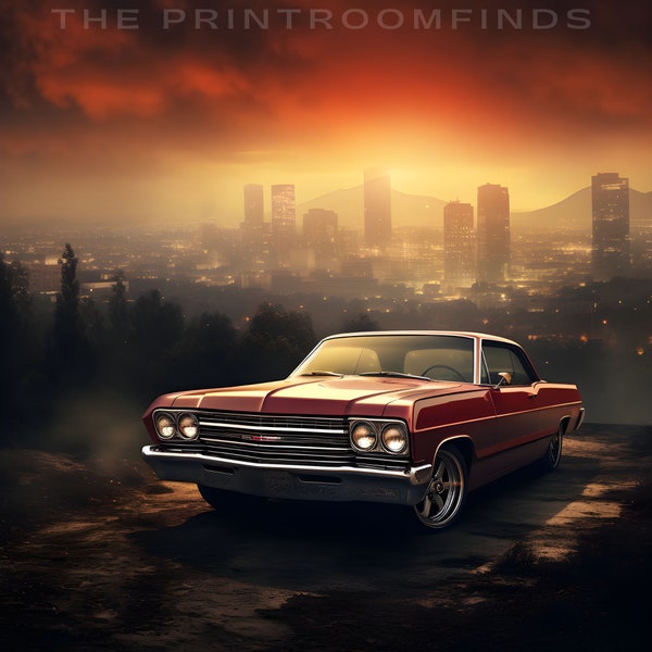 1964 Chevy Impala Digital Print Chicano Lowrider Art Classic Car Lover ...