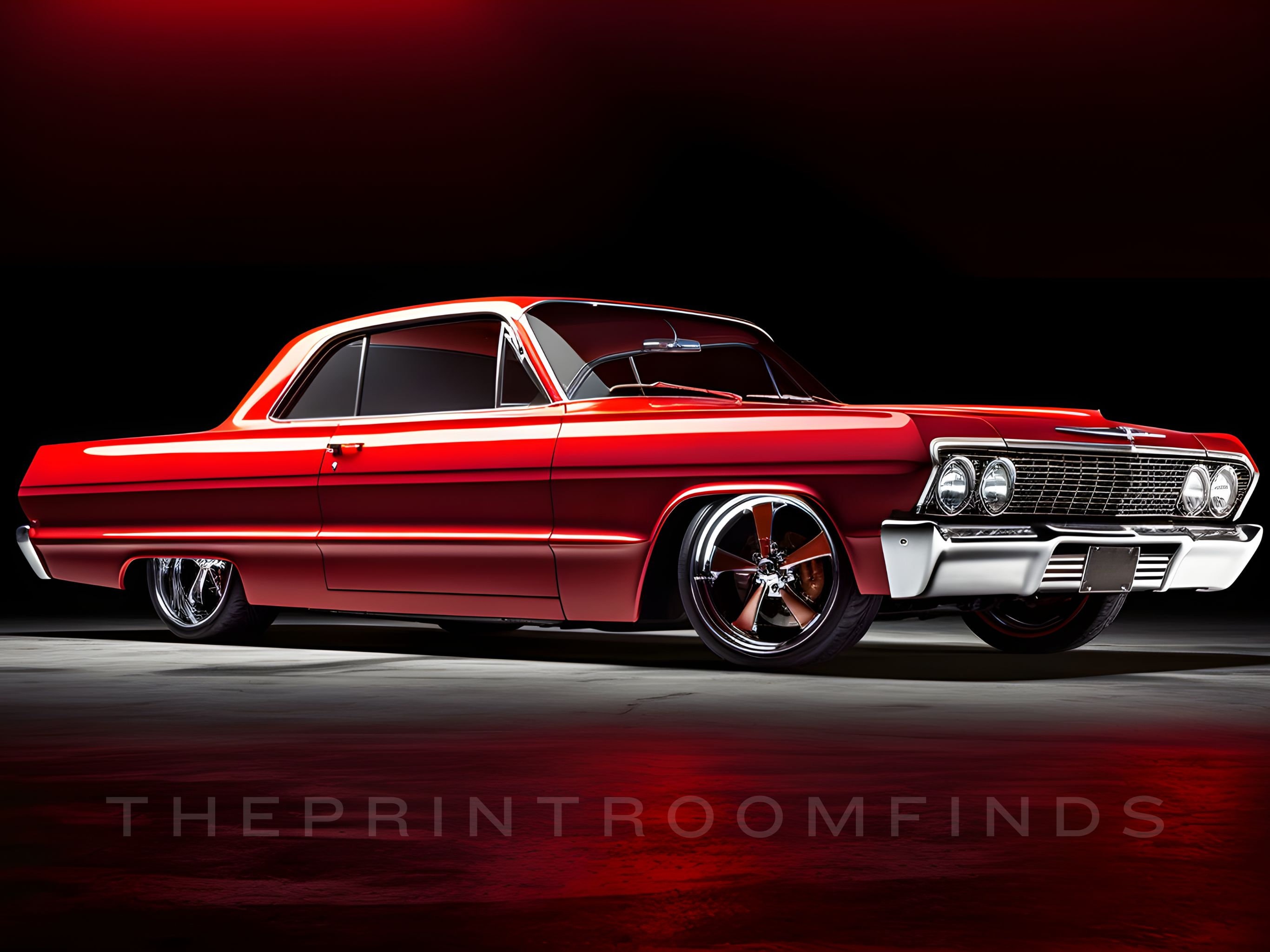 Classic 1964 Chevy Impala | Low Rider| Digital Print | Chicano Art ...