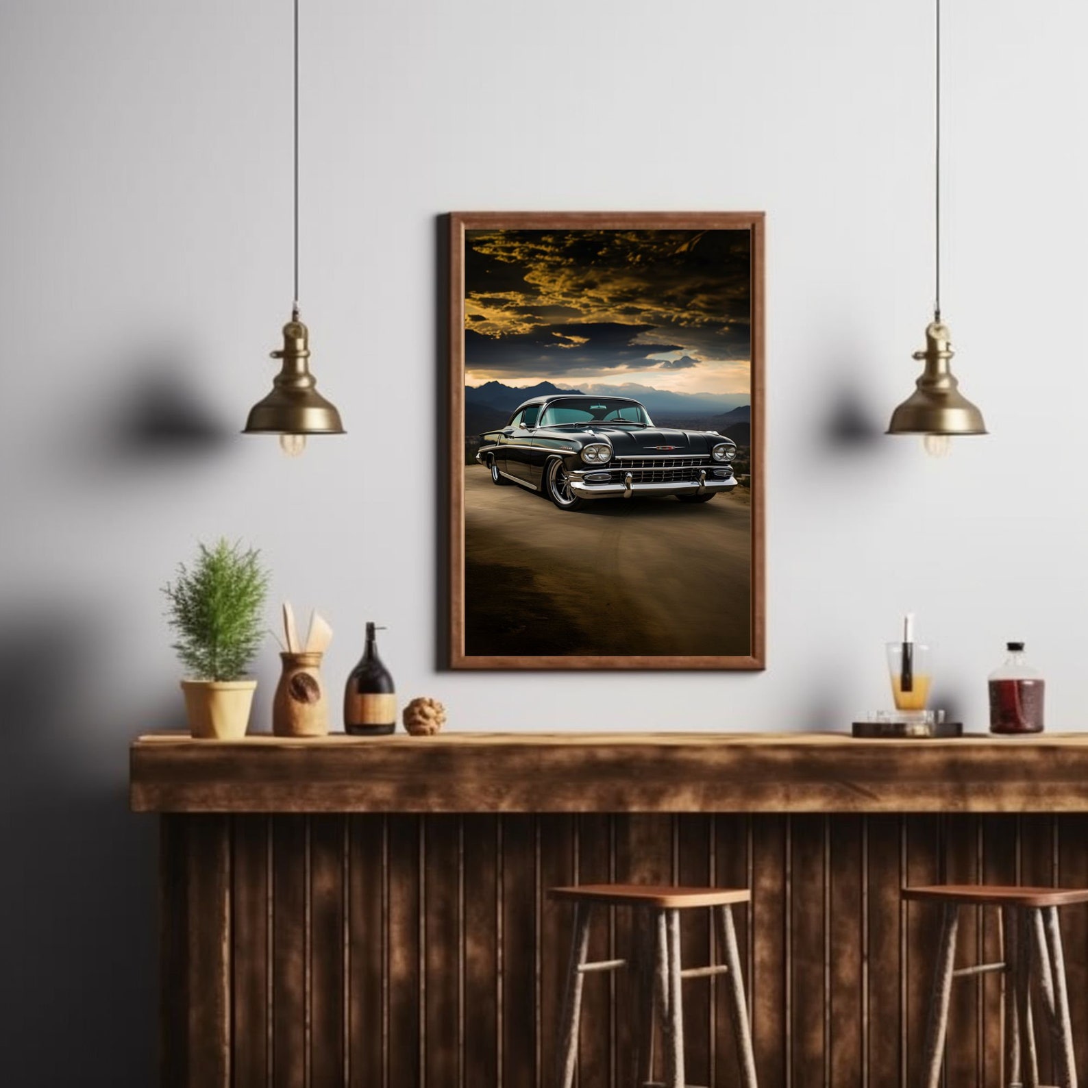 57 Chevy Bel Air Gift for Car Guy 24x36 Poster Download Car Print ...