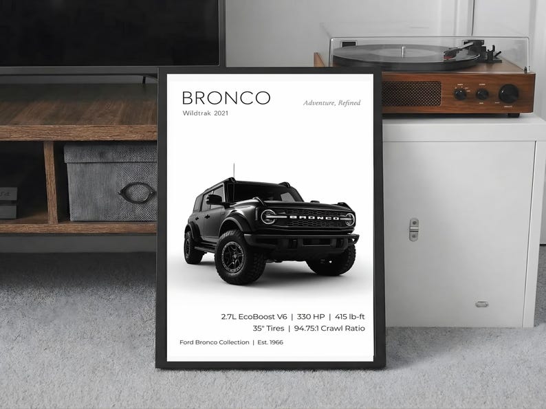 Ford Bronco Raptor Poster Digital Download, Modern off Road Wall Art ...