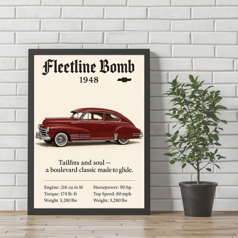 1948 Chevy Fleetline Lowrider Art Print: Chicano Car Poster (digital ...