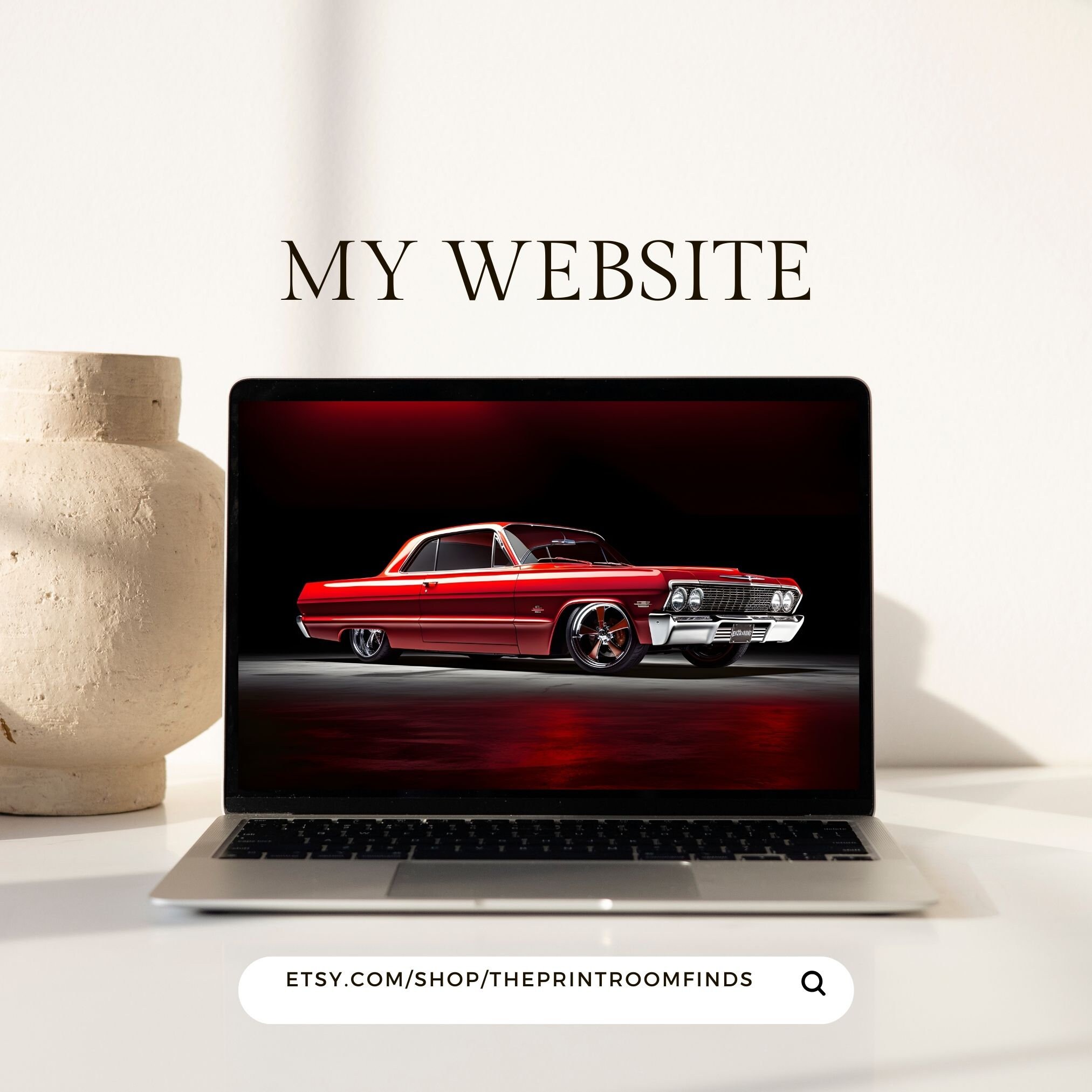 Classic 1964 Chevy Impala | Low Rider| Digital Print | Chicano Art ...