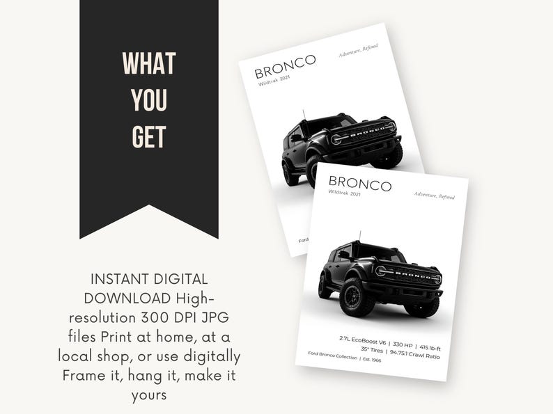 Ford Bronco Raptor Poster Digital Download, Modern off Road Wall Art ...