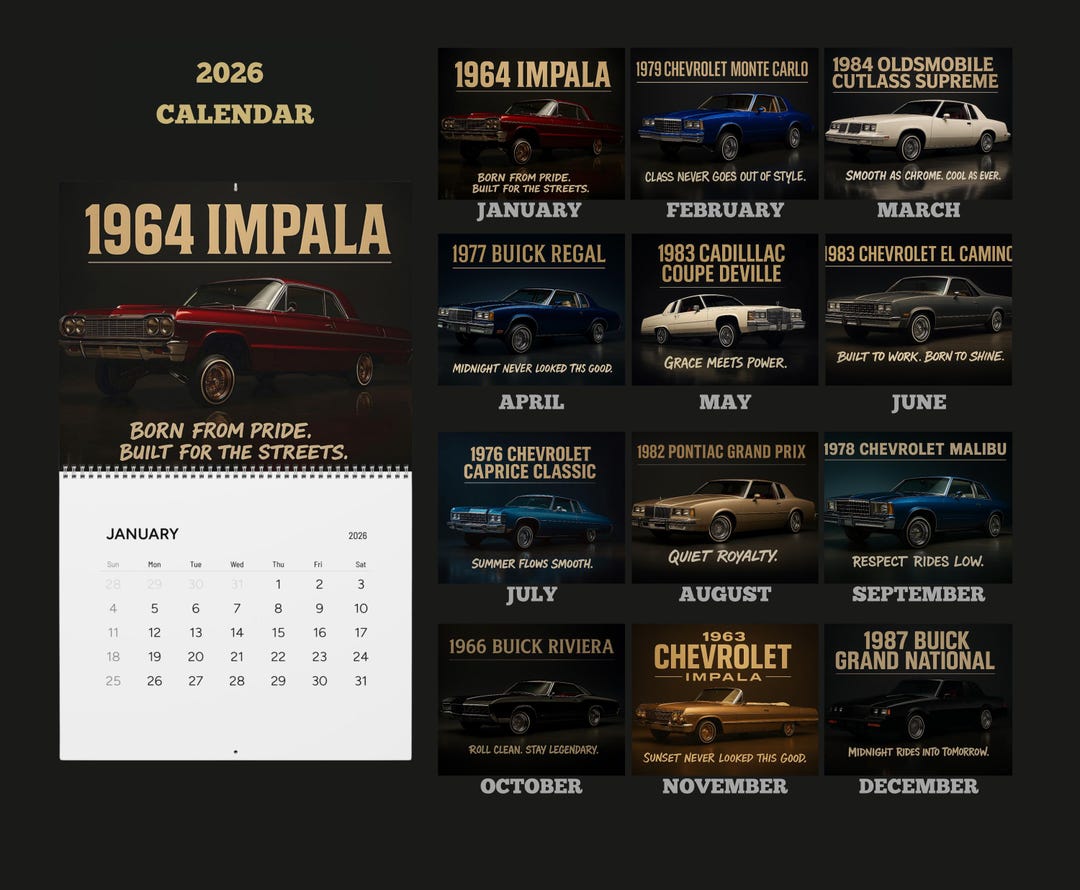 Lowrider 2026 Wall Calendar | Chicano Art | Gifts for Mechanics - Etsy