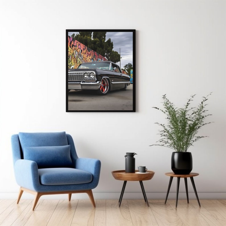 Black 63 Chevrolet Impala Chevy Svg Poster Printable Digital Download ...
