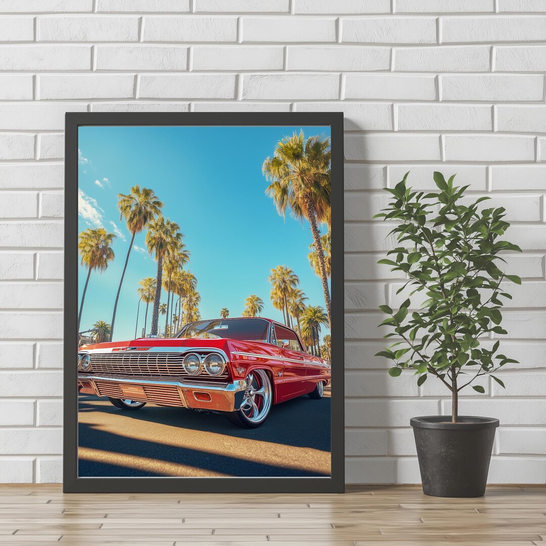 Classic Car Poster: 1964 Chevy Impala Wall Art Masculine Wall Art Car ...