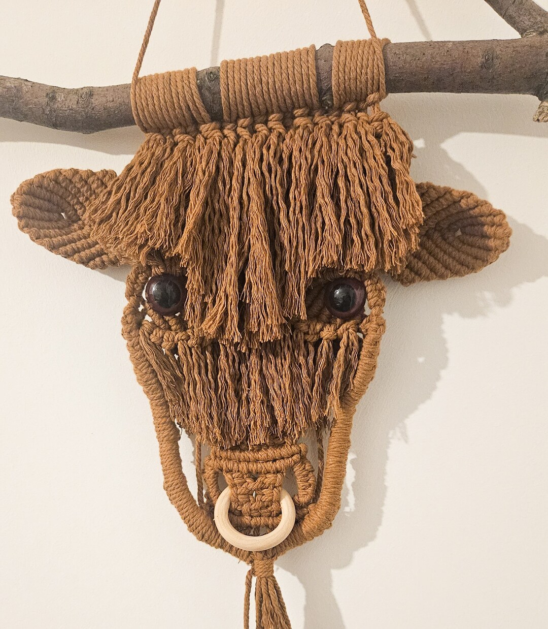 Macrame Brown Highland Scottish Cow Wallhanging - Etsy