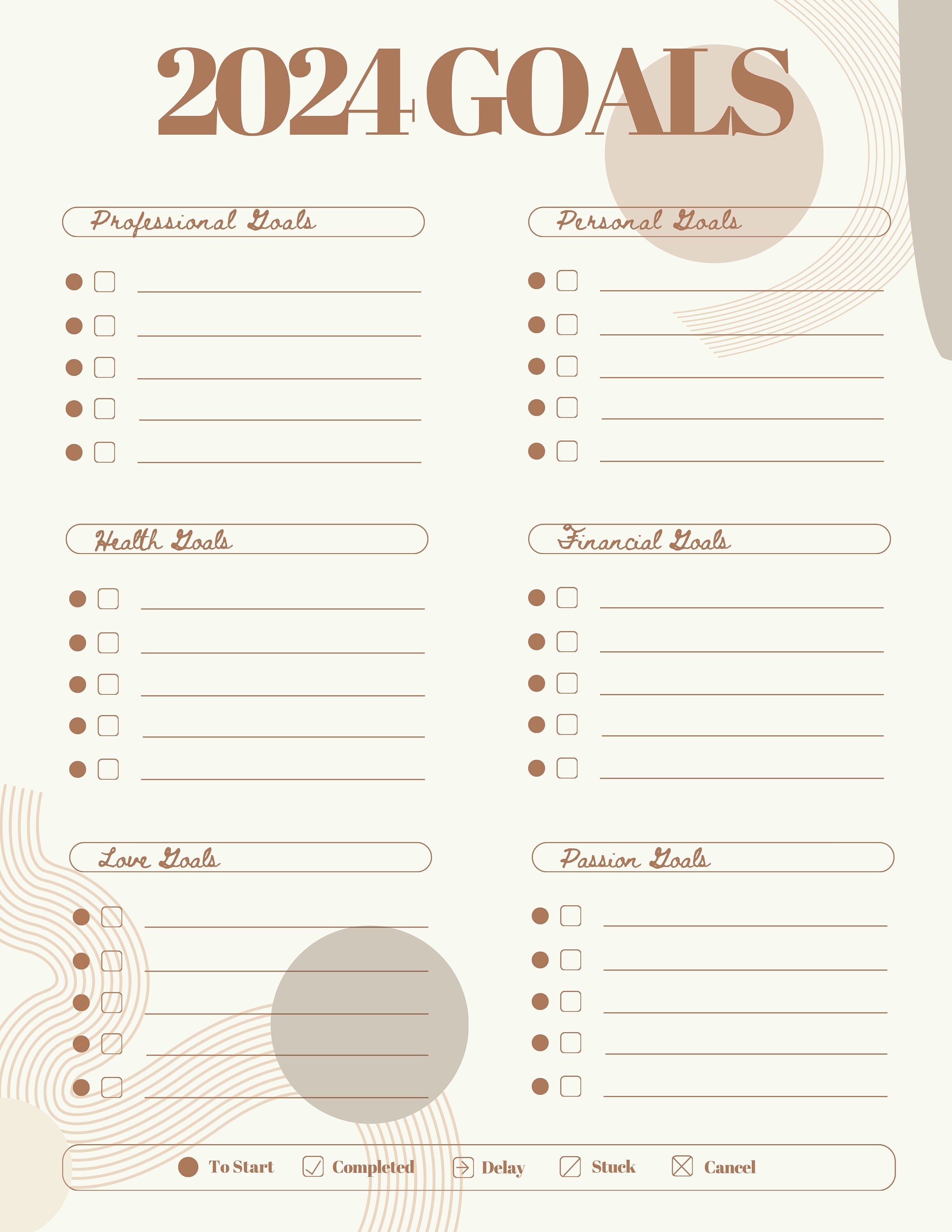 2024 Goal Setting Template - Neutral (printable) - Etsy