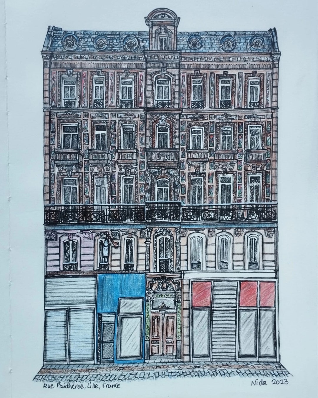 Lille, France Original Drawing - Etsy