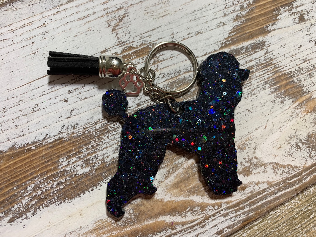 Poodle Glitter Keychain - Etsy