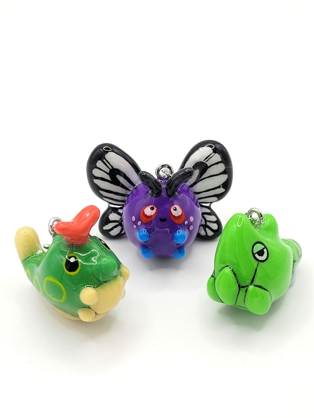 Pokémon Caterpillar Evolution, Safcon, Smettbo, Pendant Set of 3 ...