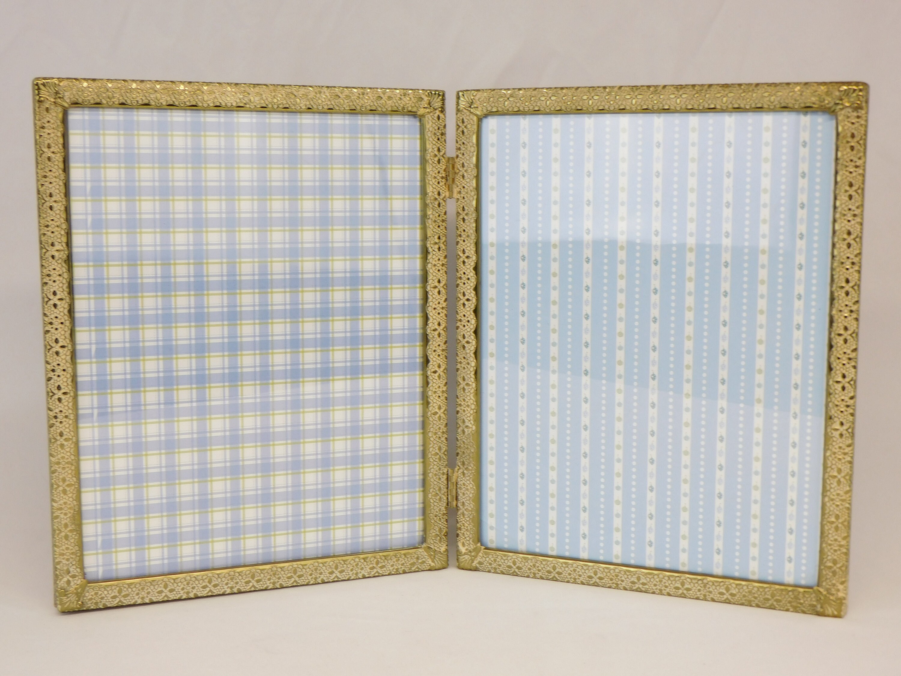 Bi-fold Picture Frame, Embossed Bronze Tone Metal, Double 8 X 10 Wall ...