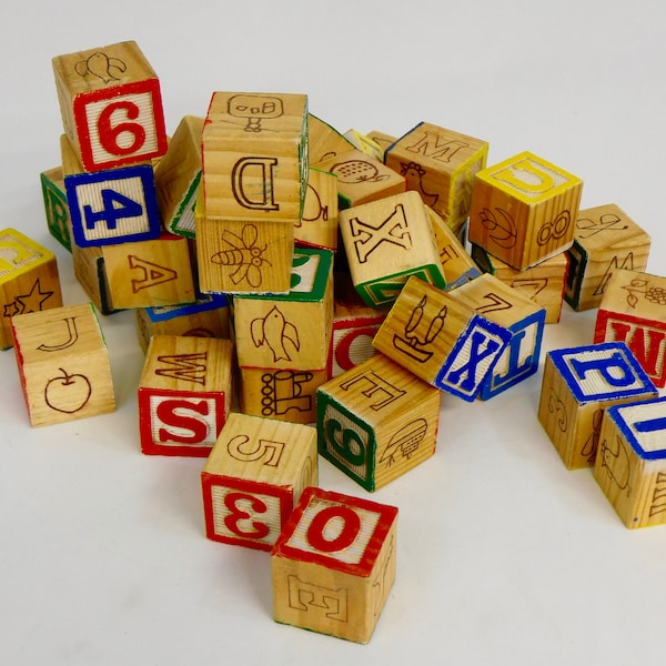 Wooden Abc Blocks - Etsy