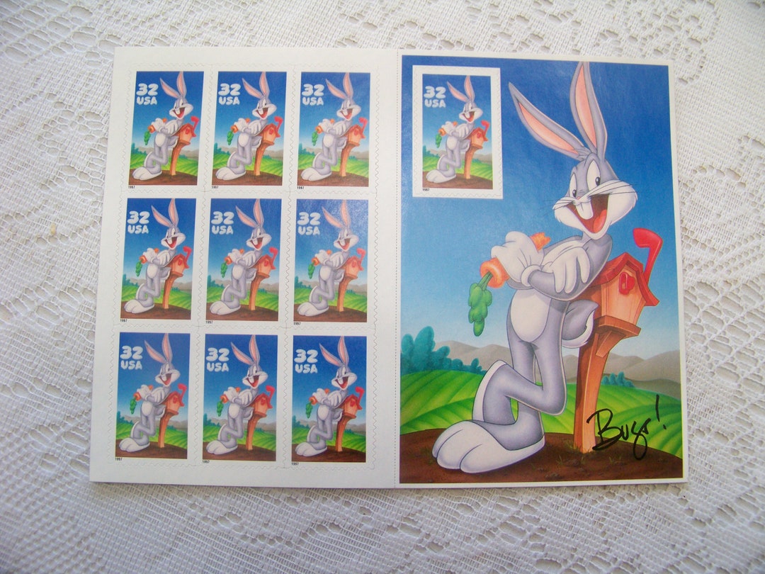 Vintage Bugs Bunny Full Sheet of 10 Stamps Unused 32 Cent U.S. Postage ...