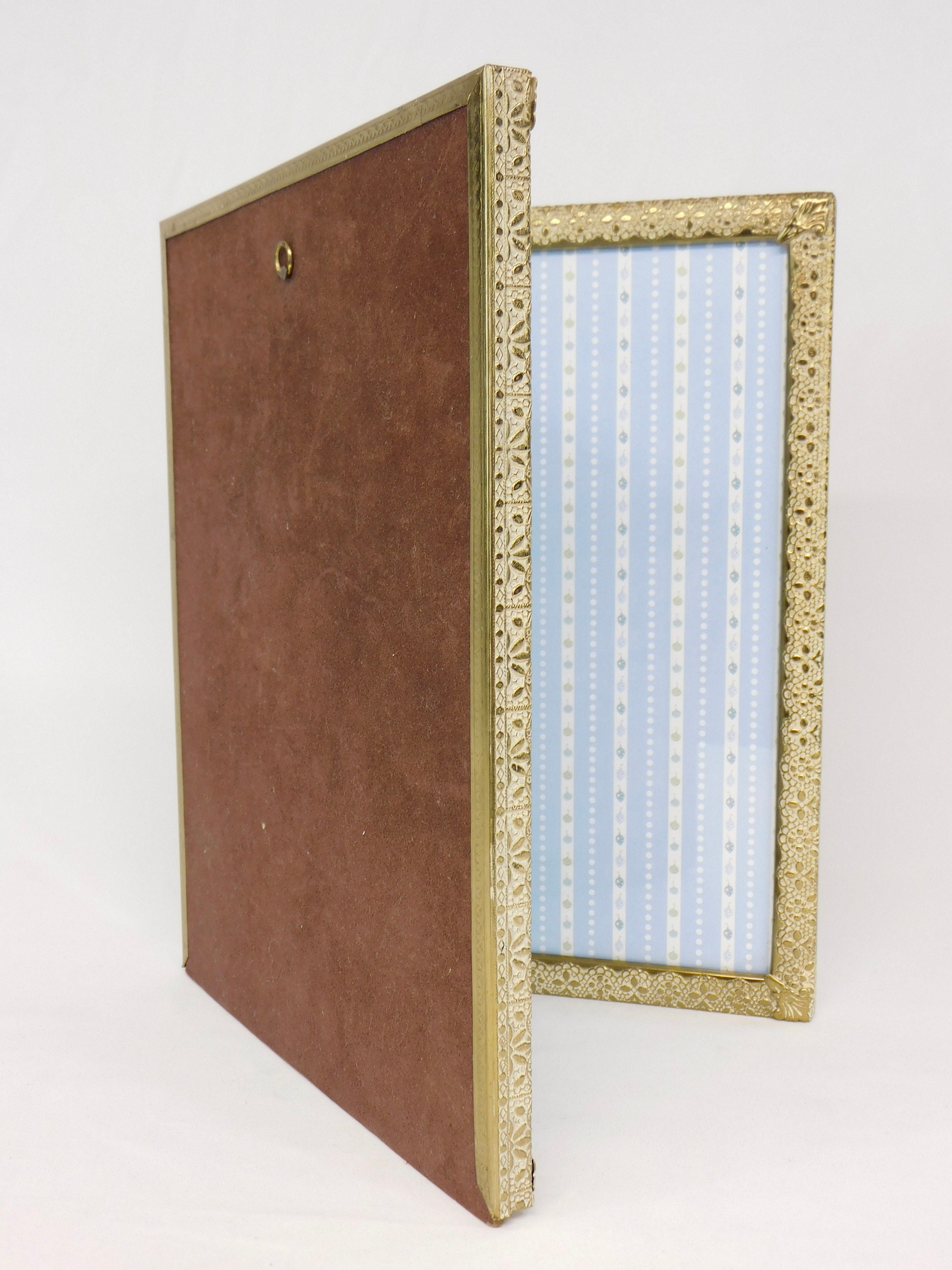 Bi-fold Picture Frame, Embossed Bronze Tone Metal, Double 8 X 10 Wall ...