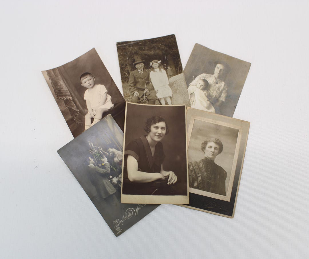 Antique Sepia Photo Postcards & Cabinet Cards, 1920s Vintage Portrait ...