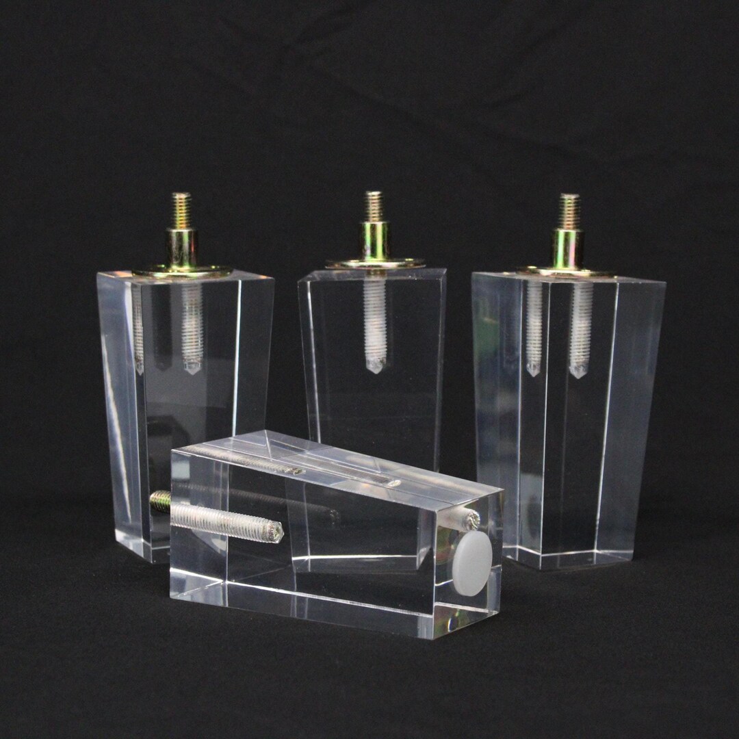Solid Acrylic Clear Furniture Legs Set of 4 Includes Hardware New in ...