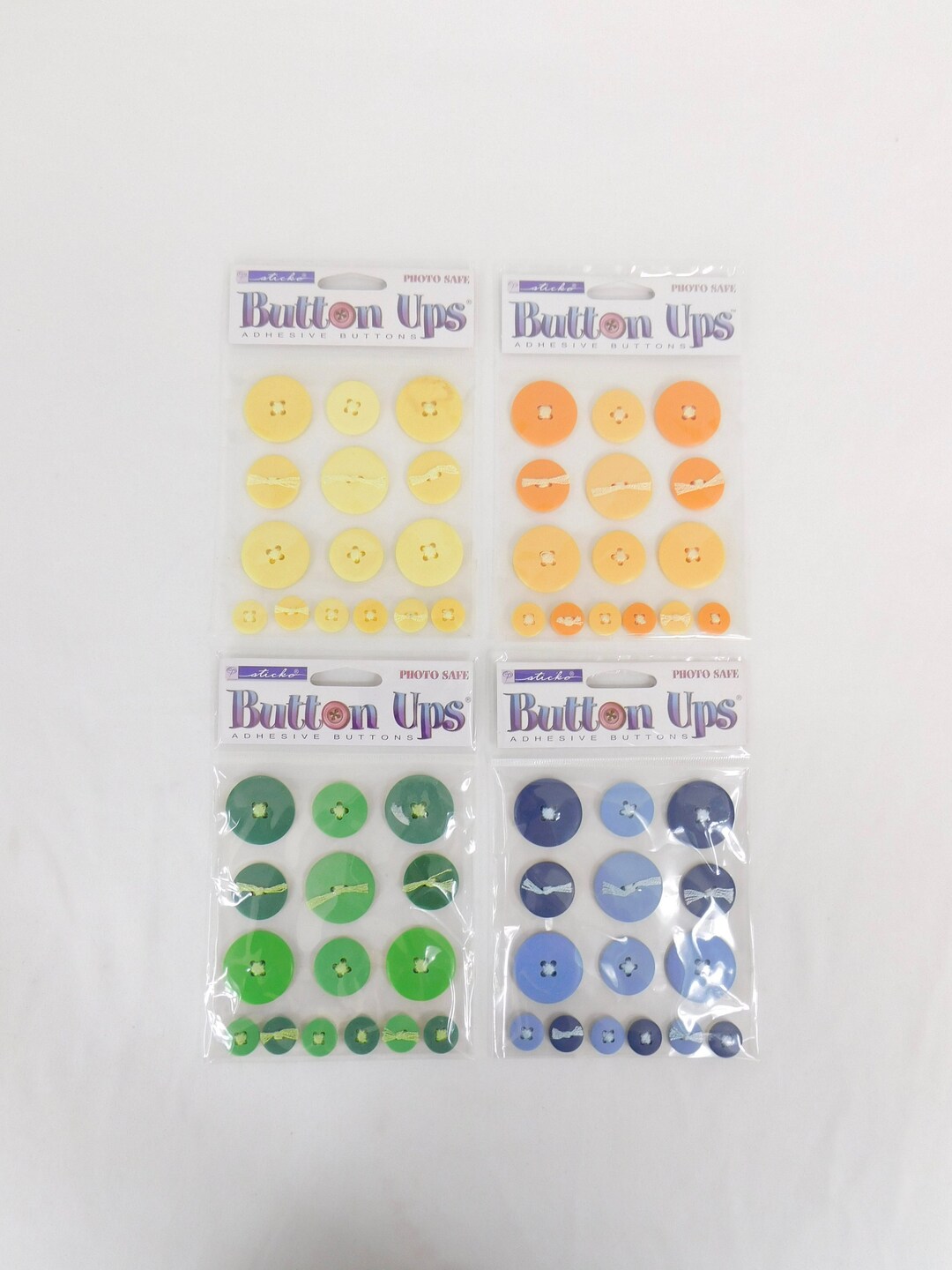 Sticko Button Ups Adhesive Buttons Choose Red Blue Green Yellow Orange ...