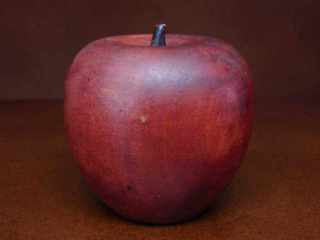 Red Apple Wooden Apple One Vintage Primitive Country Apple Decor ...