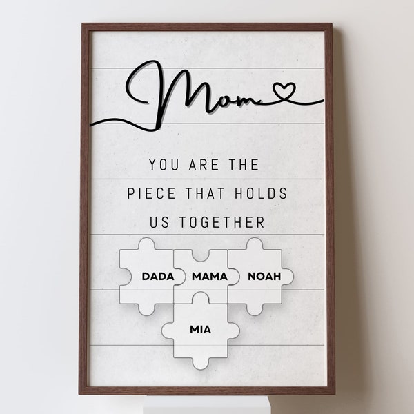 Mom You Are the Piece That Holds Us Together Laser File - Etsy