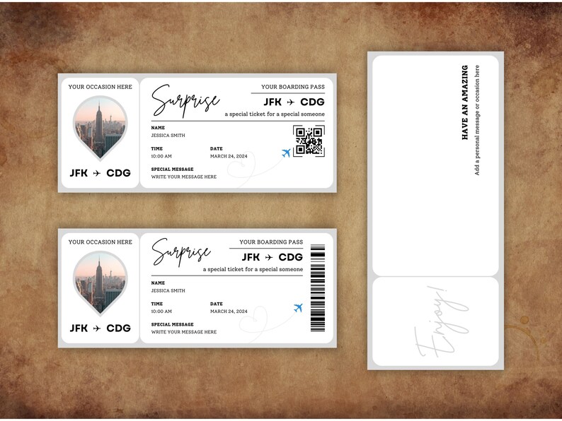 Editable Boarding Pass Template 4 Desings Printable Plane Ticket ...