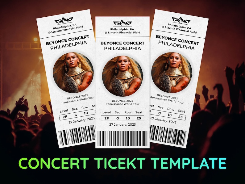 Vertical Concert Ticket Template Editable in Canva Perfect - Etsy