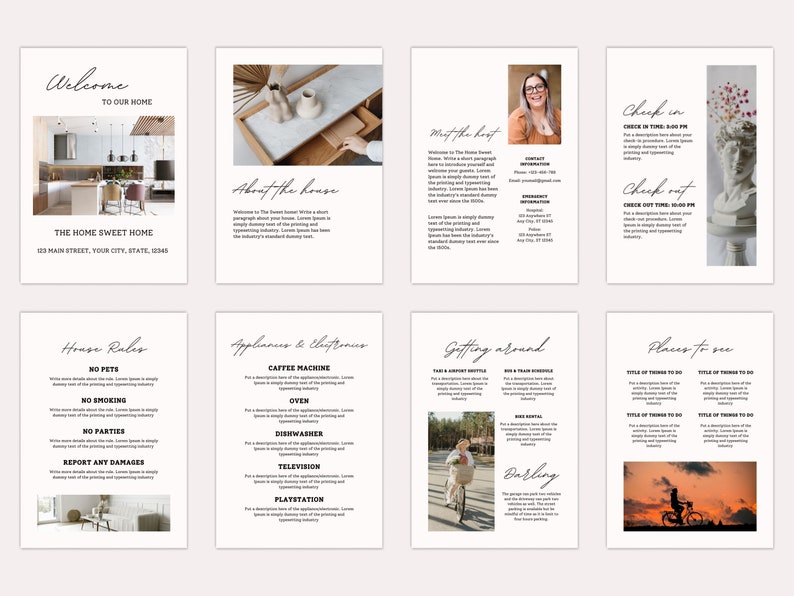 Airbnb Welcome Book Template Editable in Canva Airbnb - Etsy