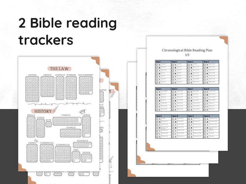 Bible Reading Plan Bundle Editable in Canva, Bible Journaling Kit ...