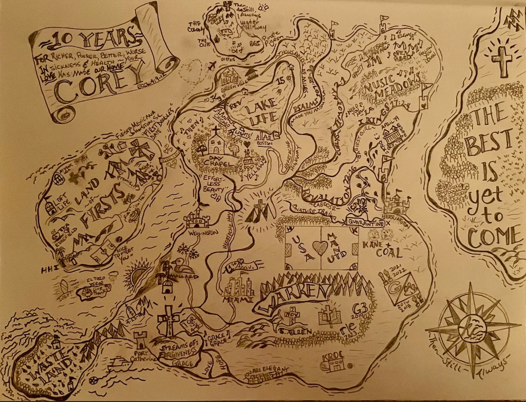 Custom Romantic Map Chart Your Love Story - Etsy