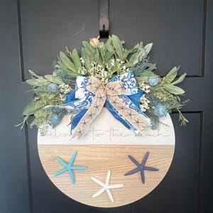 Welcome to the Beach Door Hanger, Beach Theme Door Decor for Condo ...
