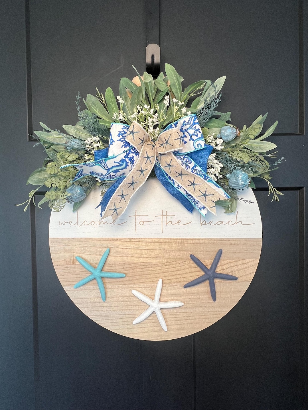 Welcome to the Beach Door Hanger, Beach Theme Door Decor for Condo ...