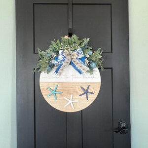 Welcome to the Beach Door Hanger, Beach Theme Door Decor for Condo ...